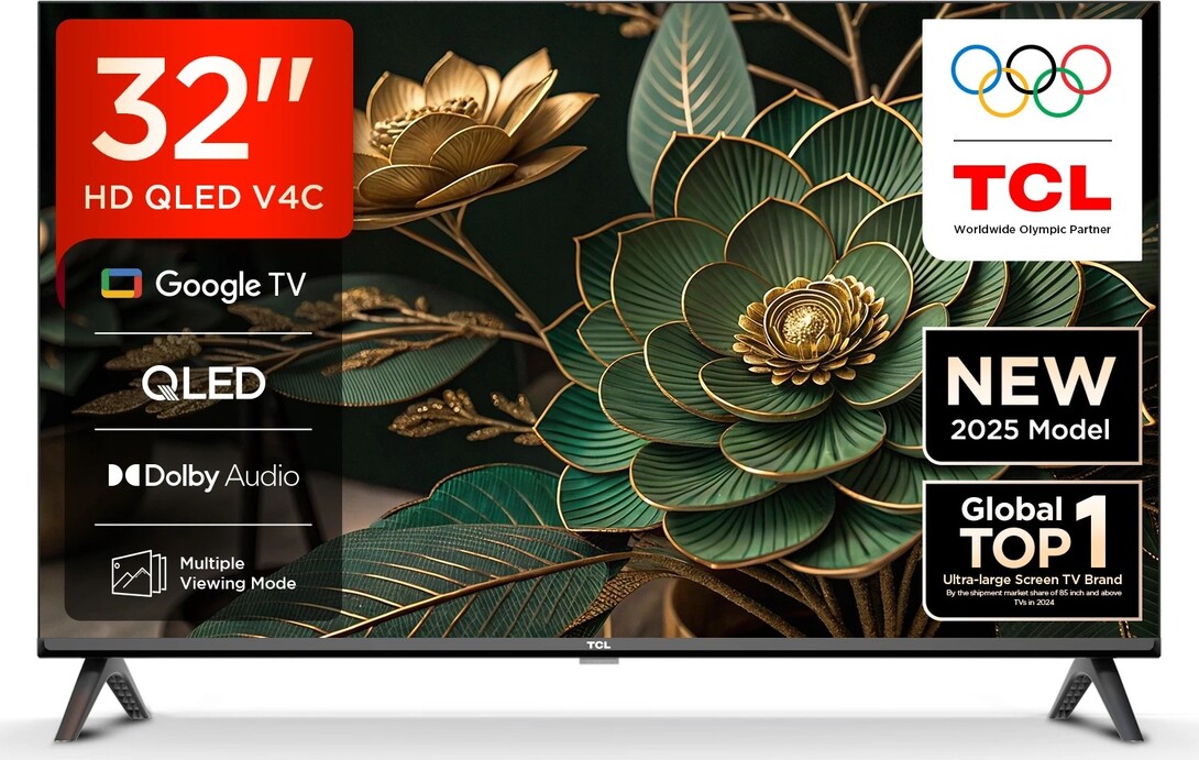 TCL V4C 80.04 cm (32 inch) QLED HD Ready Smart Google TV with 100% ...
