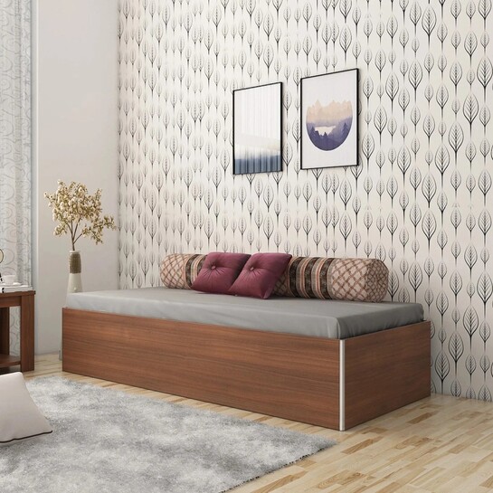 SPACEWOOD Engineered Wood Single Box Bed, 80 cm x 186 cm (Finish Color ...