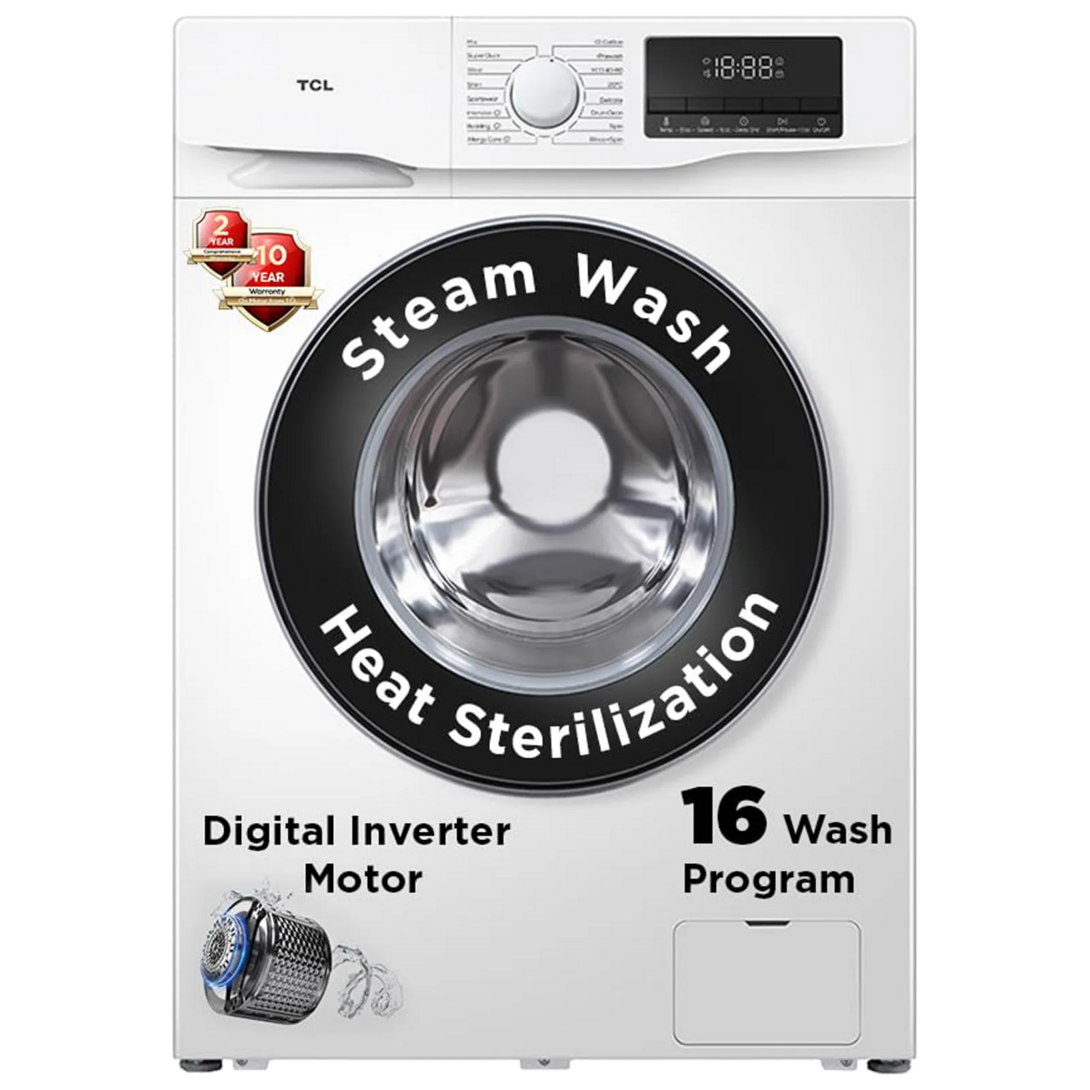 TCL 7.5 kg 5 Star Inverter Fully Automatic Front Load Washing Machine ...