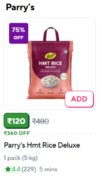 Zepto - Parry's Hmt Rice Deluxe | Desidime