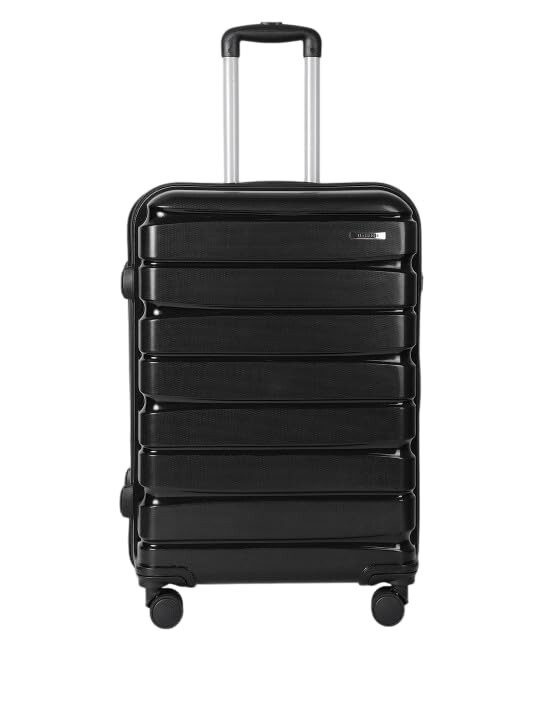 Teakwood Large 8 Wheels Trolley Bag, Hard Cabin with Zipper Closure ...