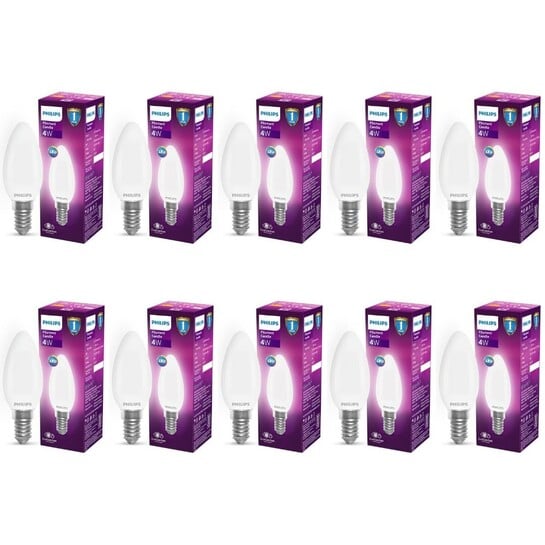 Philips 4-Watt 400-lumen Frosted Candle E14 Base (Cool White, Pack of ...
