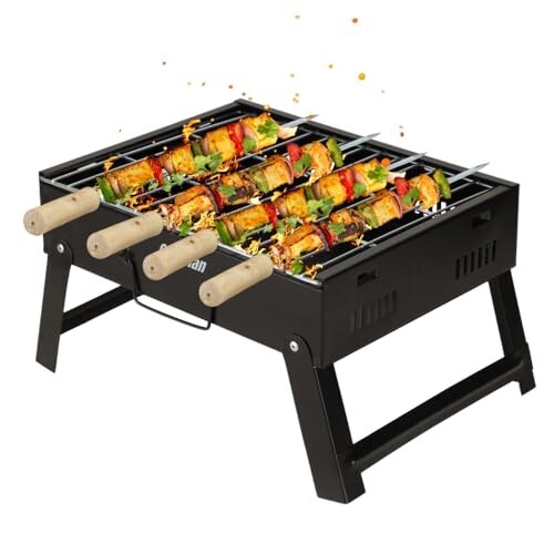 Chefman Mini Portable Table Top Charcoal Barbeque Grill for Outdoor ...