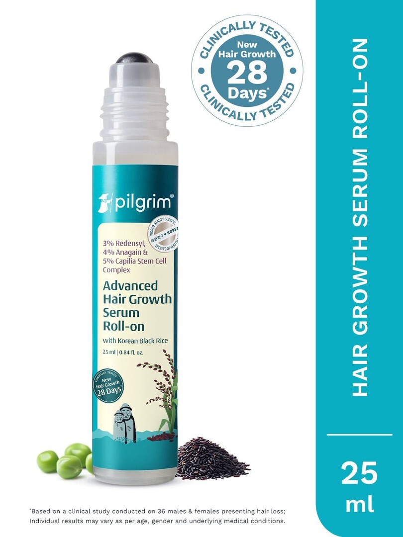 Buy Pilgrim Advanced Hair Growth Serum Roll With 3% Redensyl 25ml ...