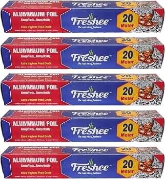 Freshee 20m Aluminium Silver Kitchen Foil Roll Paper Pack of 5|11 ...