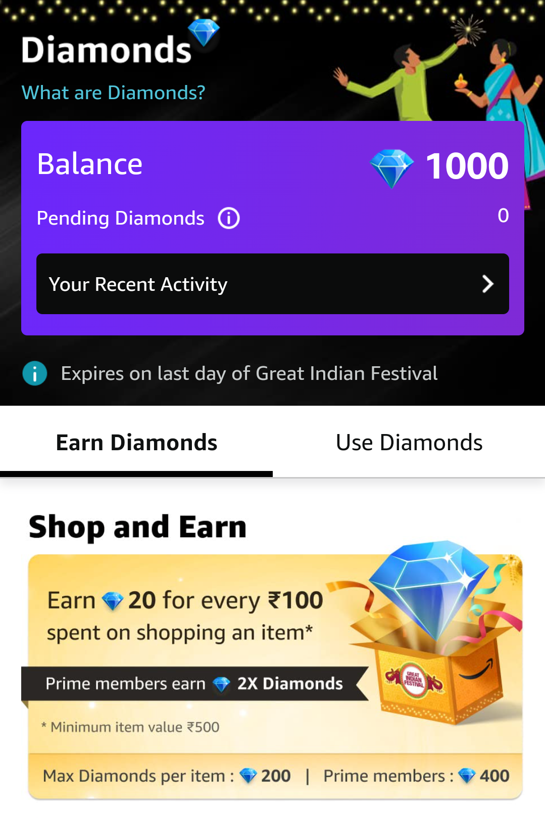 What are the Diamonds Points and How to earn and use them during Amazon ...