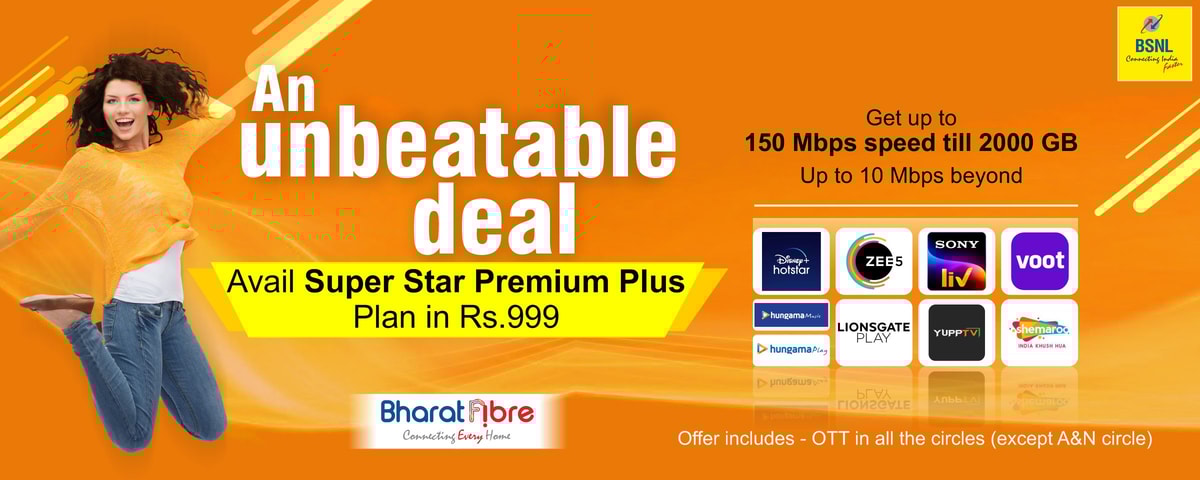 Bharat Fibre (BSNL Broadband) New Plans with Free OTT App Subscriptions ...