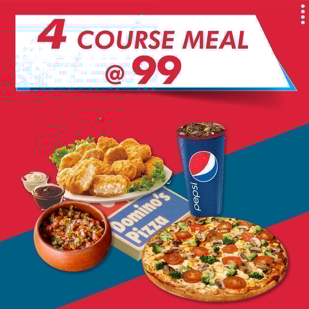 Domino’s 4 Course Meal at 99! New offer! | DesiDime
