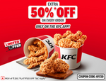 KFC - Flat ₹125 off on minimum order of ₹250 on every order (Only on ...