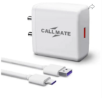 Callmate 65 W 6 A Wall Charger for Mobile with Detachable Cable (White ...