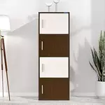 Nilkamal Sear 4-Tier Engineered Wood Bookshelf Cabinet with Closed ...