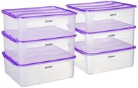 Amazon Brand - Solimo Plastic Fridge Multi Storage Container With Lid ...