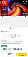 Ifallcon TCL tv 138 cm (55 inch) Ultra HD (4K) LED Smart Google TV 2025 ...