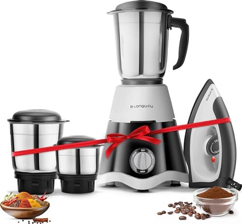 Longway Super Dlx Mixer Grinder with Kwid 1100W Dry Iron | 500 Watt ...